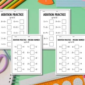 Math Worksheets, Preschool Addition Subtraction Practice Worksheets ...