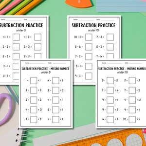 Math Worksheets, Preschool Addition Subtraction Practice Worksheets ...