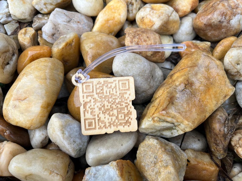 Custom QR Code Wooden Keychain: Laser Engraved Basswood - Etsy