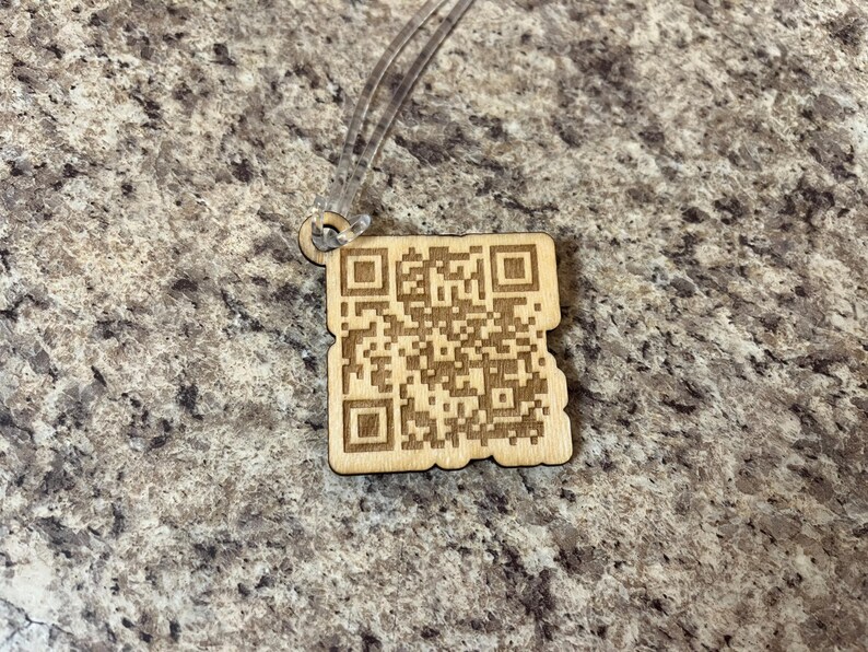 Custom QR Code Wooden Keychain: Laser Engraved Basswood - Etsy