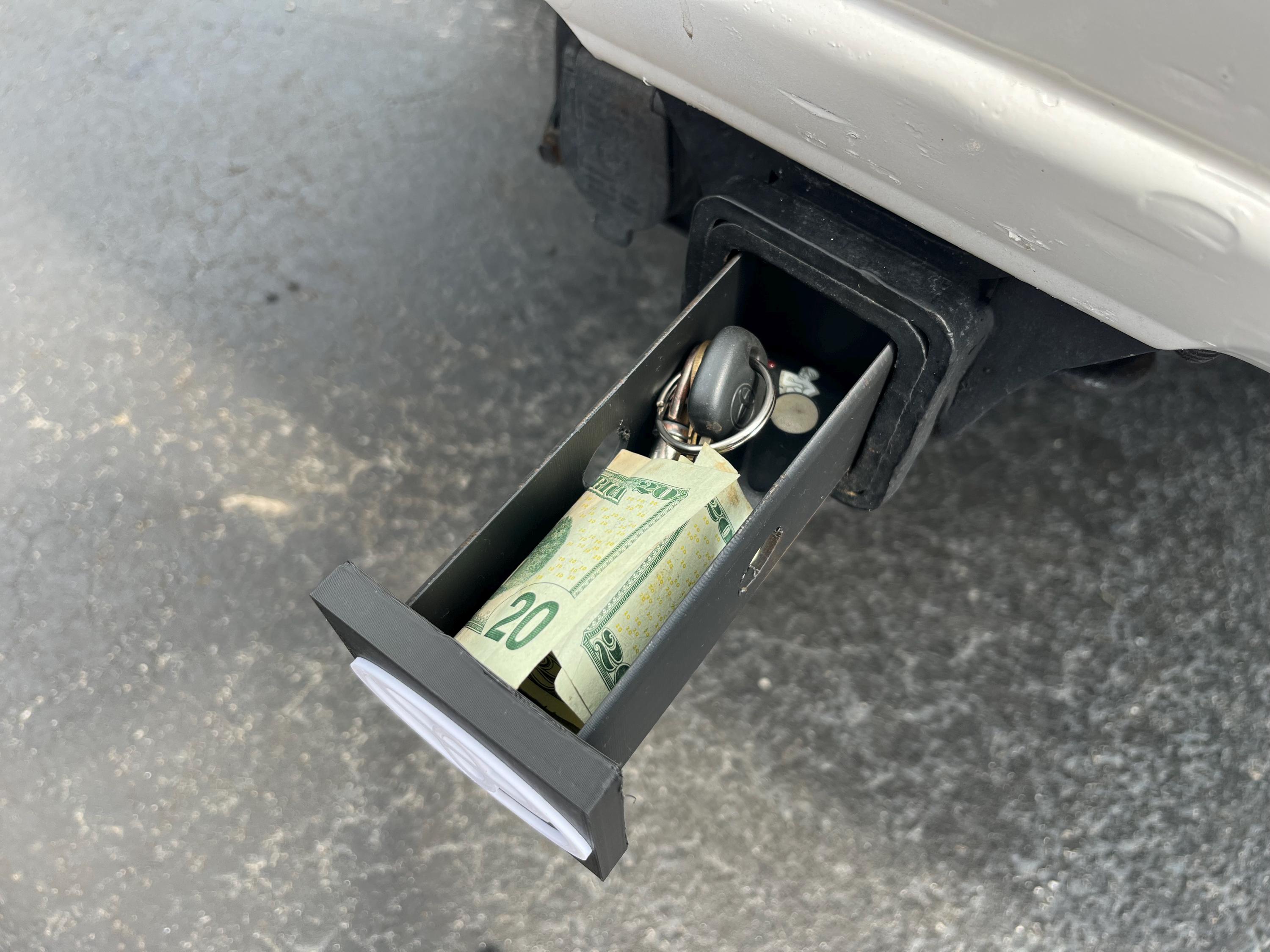 Custom Toyota Hitch Cover With Stealth Storage: Hide-a-key, 3D Printed ...