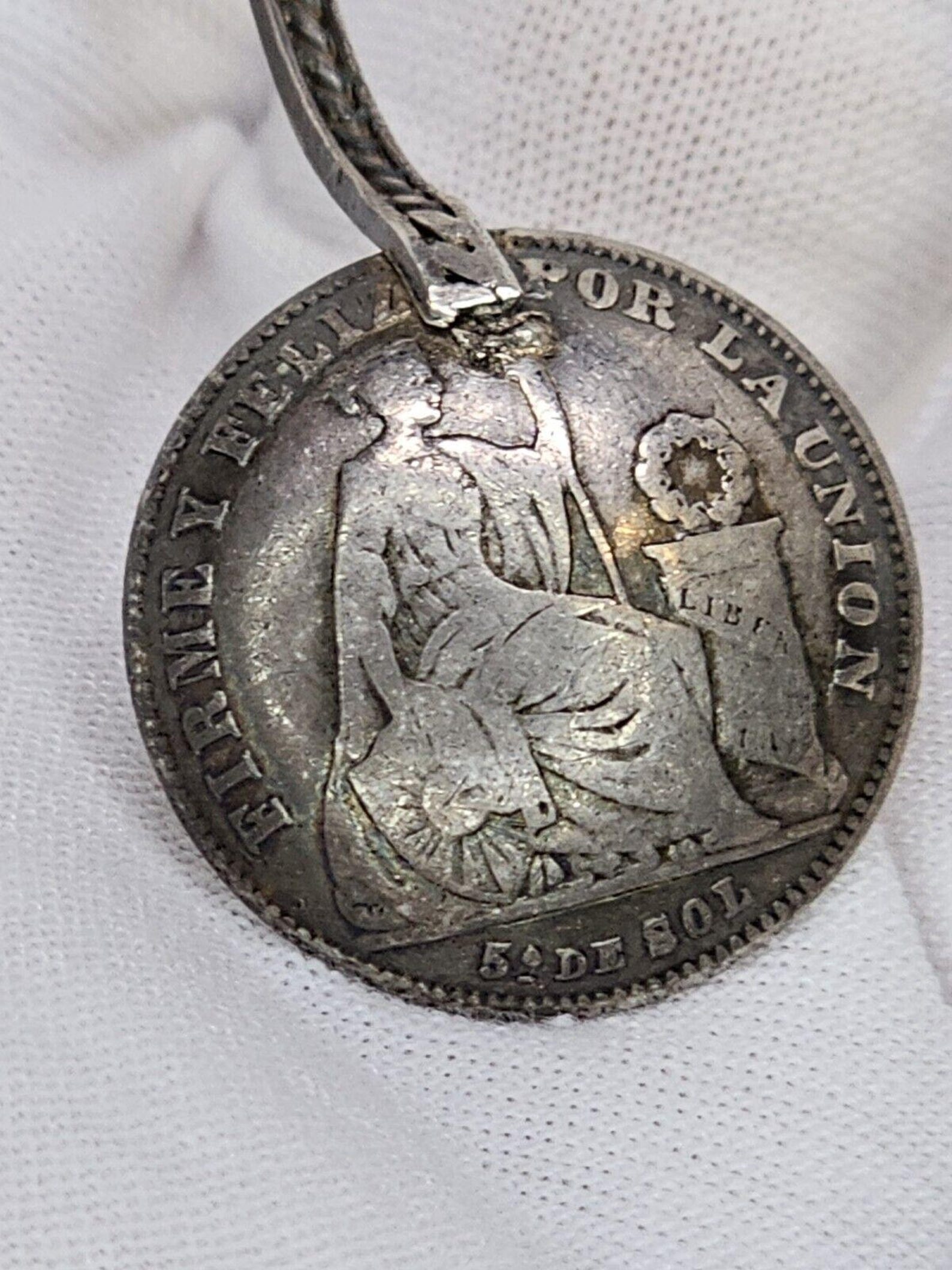 950 Silver - Peru - Handmade Coin/spoon - Llama (heavy Tarnish) - Etsy