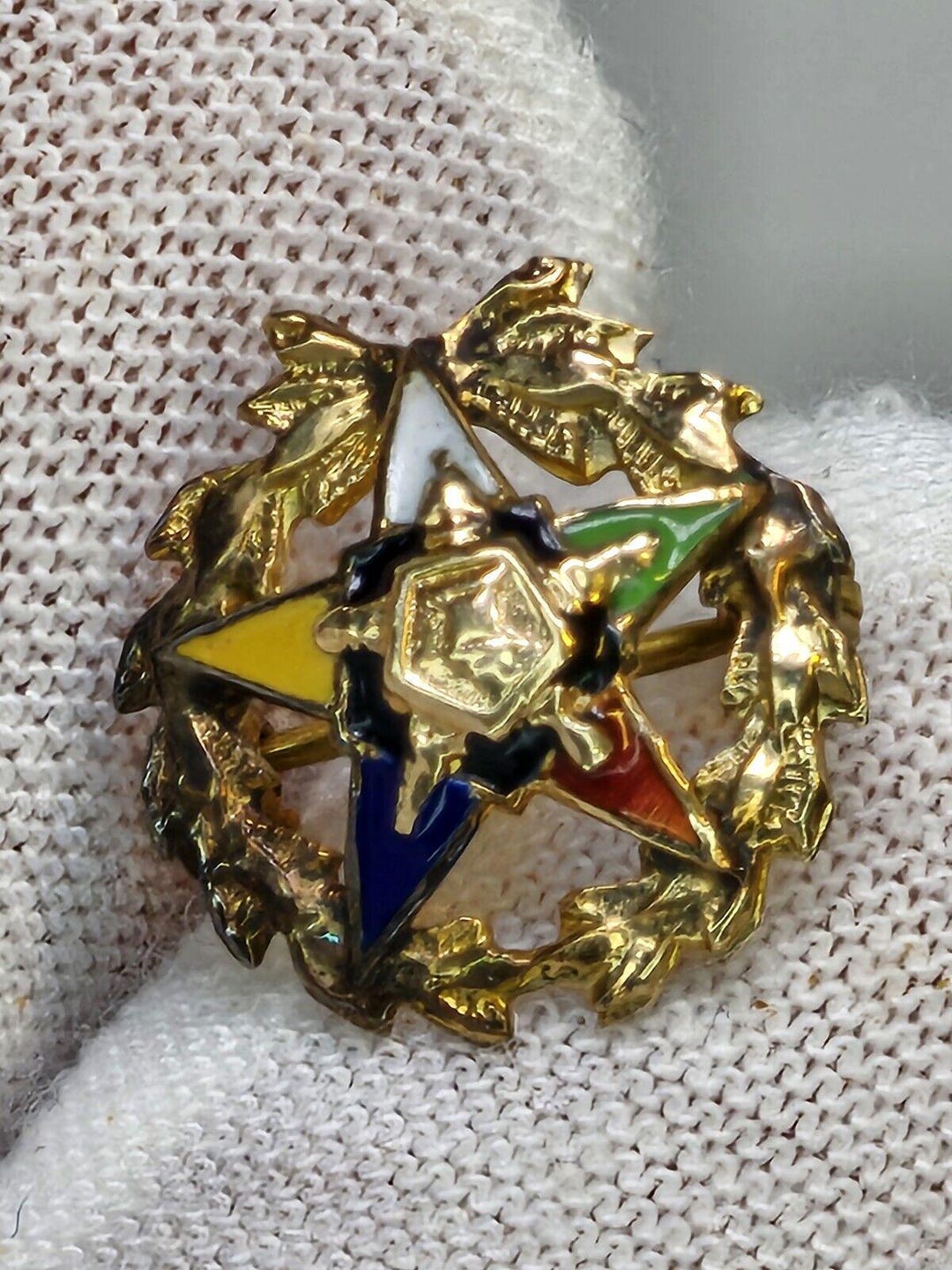 Vintage 10K Yellow Gold top Eastern Star Mini Pin tarnished - Etsy