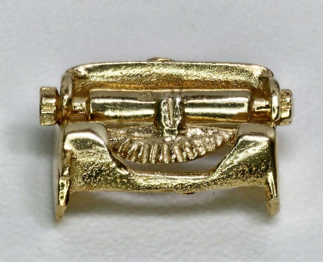Vintage 14K Solid Yellow Gold 3D Typewriter Charm - Etsy