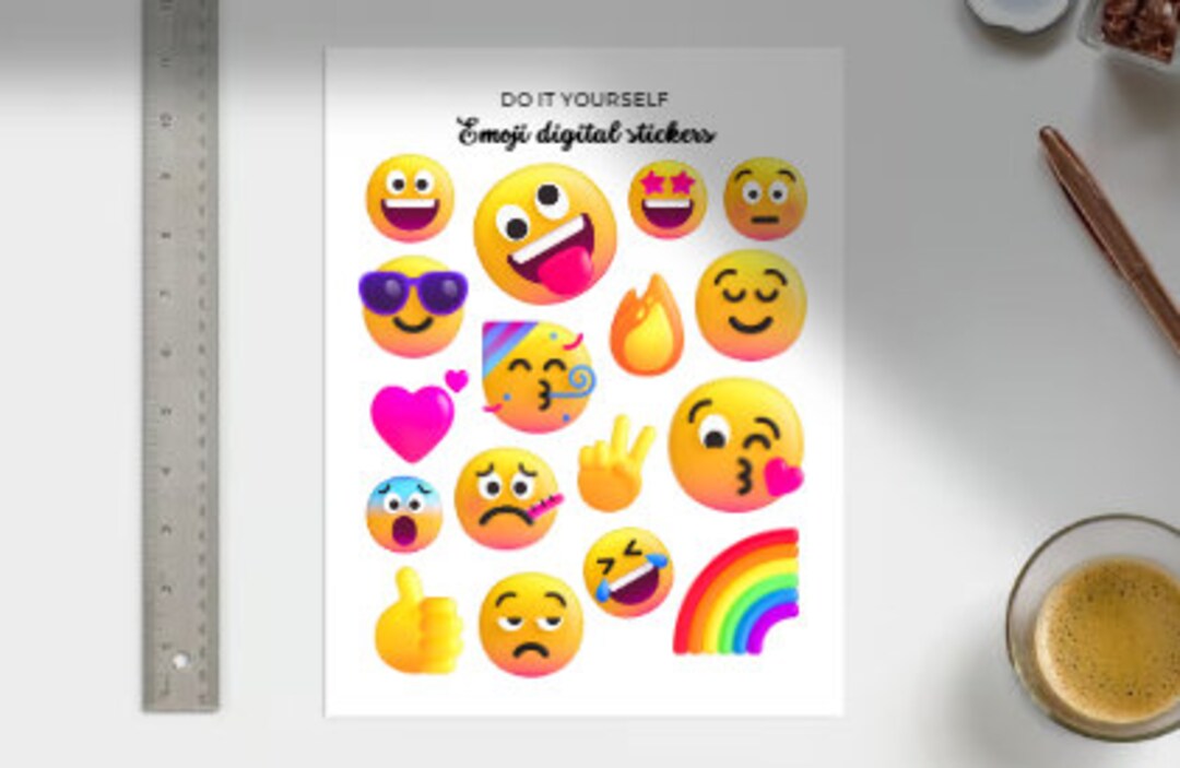 Do It Yourself Emoji Sticker Art, Digital Download - Etsy