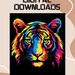 Colorful Modern Rainbow Tiger Wall Art, Digital Download - Etsy