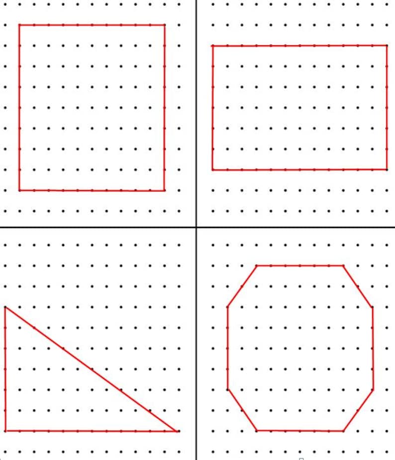 Geoboard Templates - Shapes - Etsy
