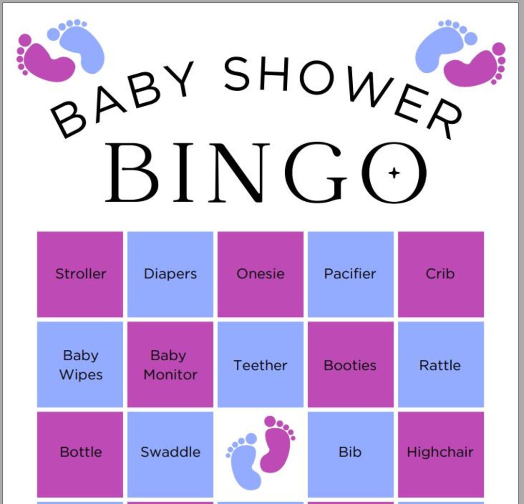 Baby Shower Bingo - 30 Individual Cards (footprints) - Etsy