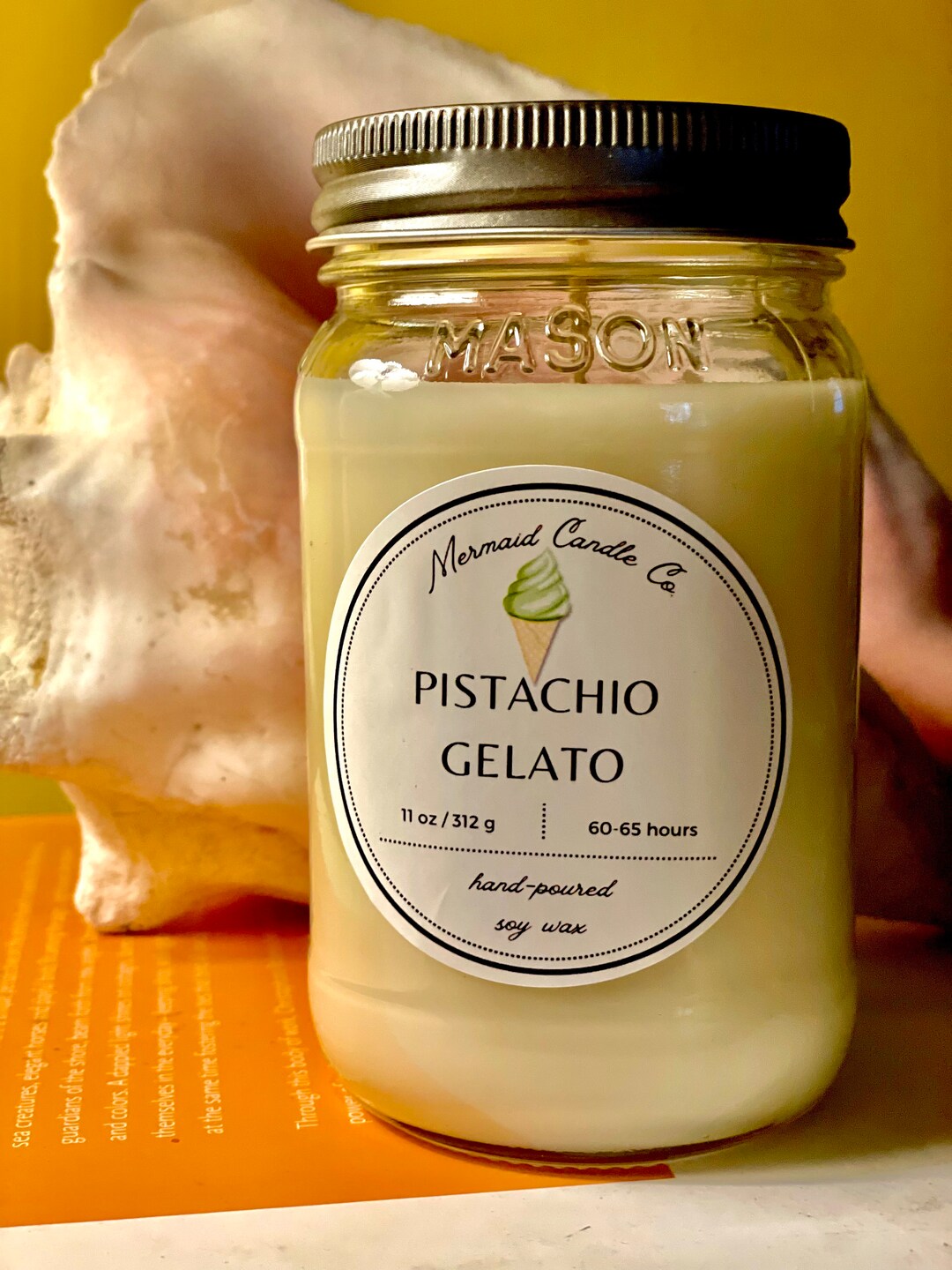 PISTACHIO GELATO CANDLE // 16 Oz, 8 Oz, or 4 Oz Glass Mason Jar // All ...