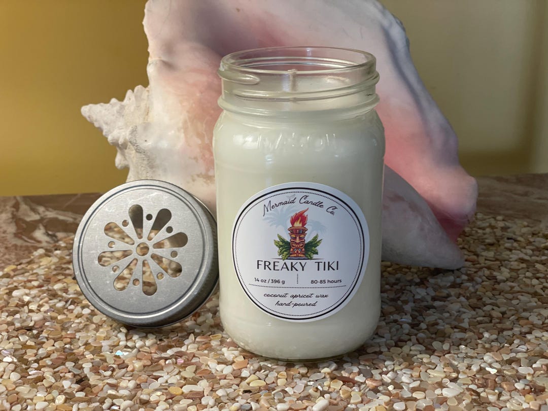 FREAKY TIKI CANDLE // 16 Oz Glass Mason Jar // All Natural Coconut ...