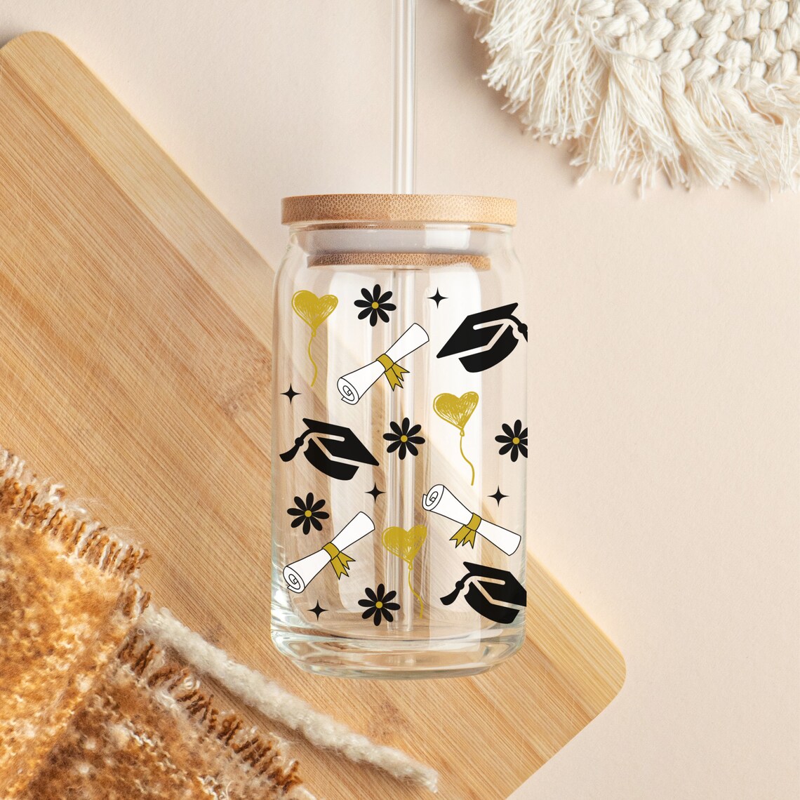 Graduation Libby Glass Wrap SVG Senior Class of 2024 Svg, Grad Party 16 ...