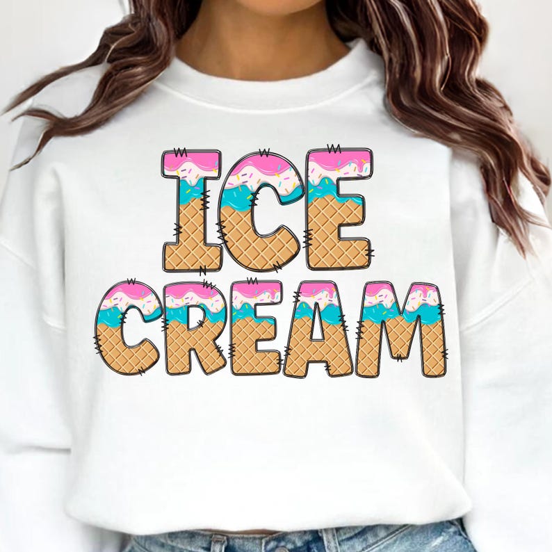 Ice Cream Drip PNG-alfabet: roze en blauw lettertype wafelkegel ...