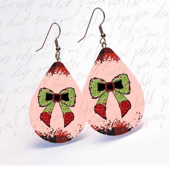 Christmas Teardrop Earring PNG Bundle: Character Sublimation Designs ...