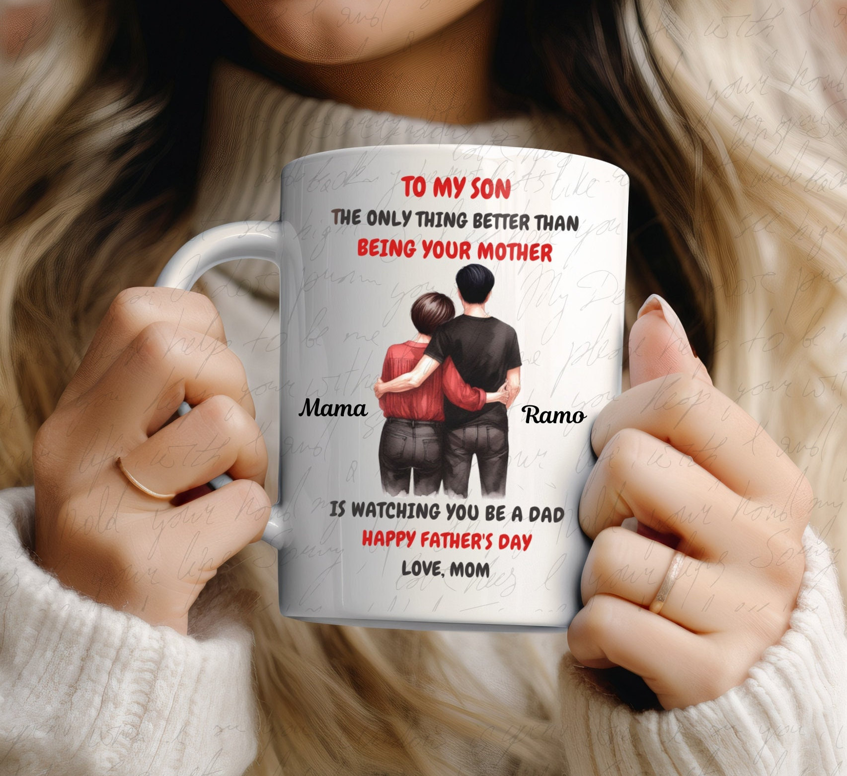 From Mom to Son Happy Father's Day Personalized Mug Wrap Bundle,mother ...