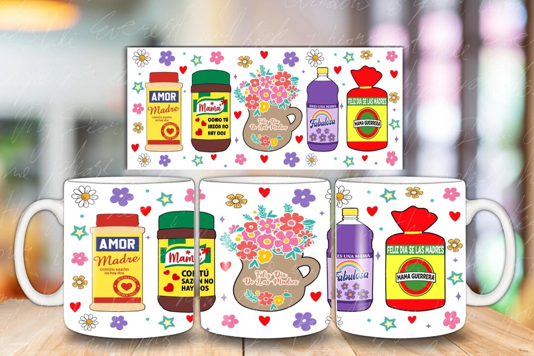 Mama Mug Wrap Multipack: Spanish & Mexican Mother's Day (PNG Digital ...