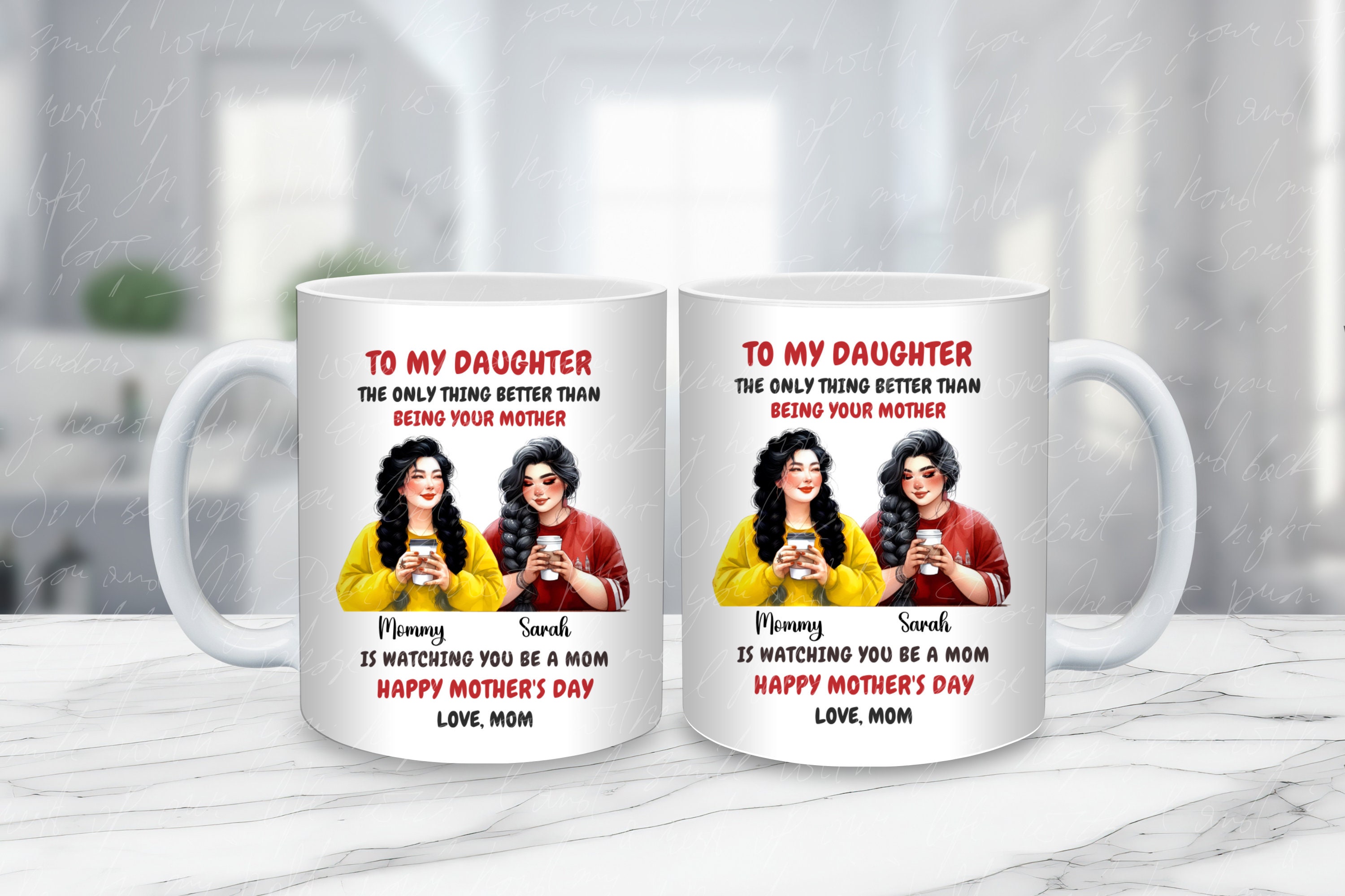 Personalized Mother Daughter Mug Wrap,11oz & 15oz Mother Daughter Mug ...