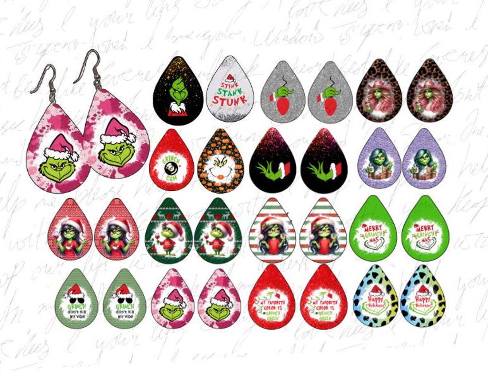 Christmas Character Teardrop Earring PNG Sublimation Design (digital ...