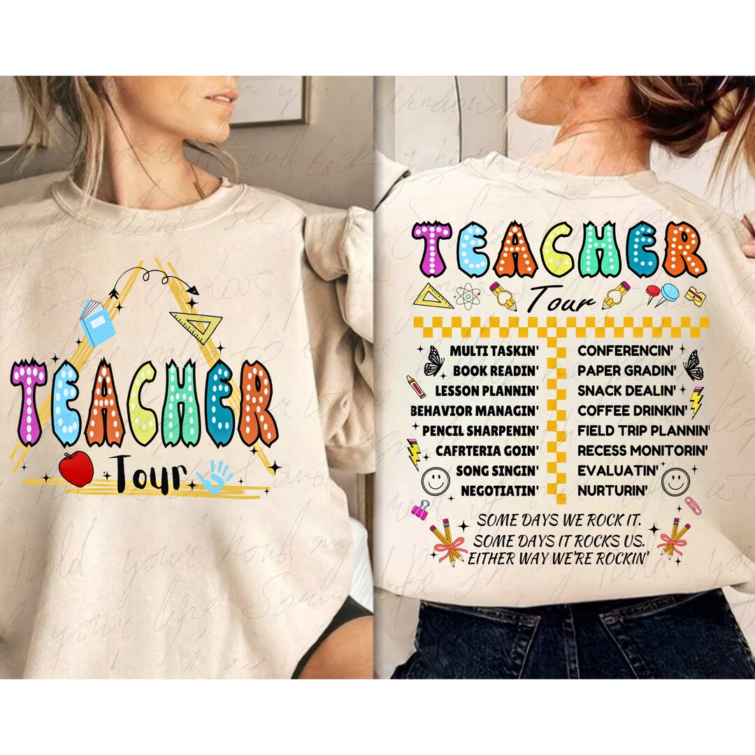 Retro Teacher Tour Png, ABCD Teacher Tour Png, Funny Teacher, End of ...