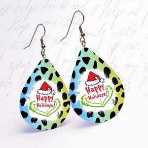 Christmas Character Teardrop Earring PNG Sublimation Design (digital ...
