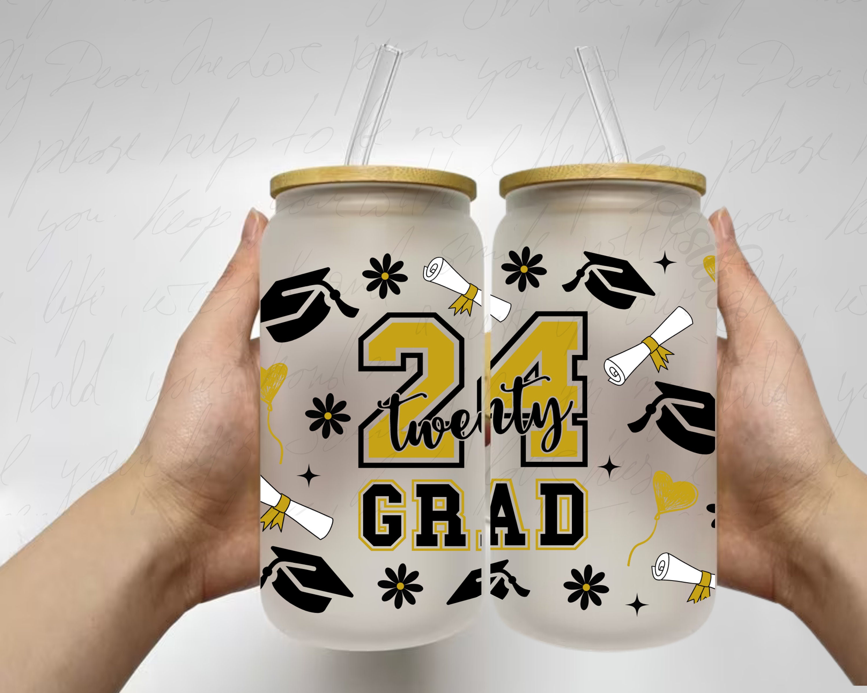 Graduation Libby Glass Wrap SVG Senior Class of 2024 Svg, Grad Party 16 ...