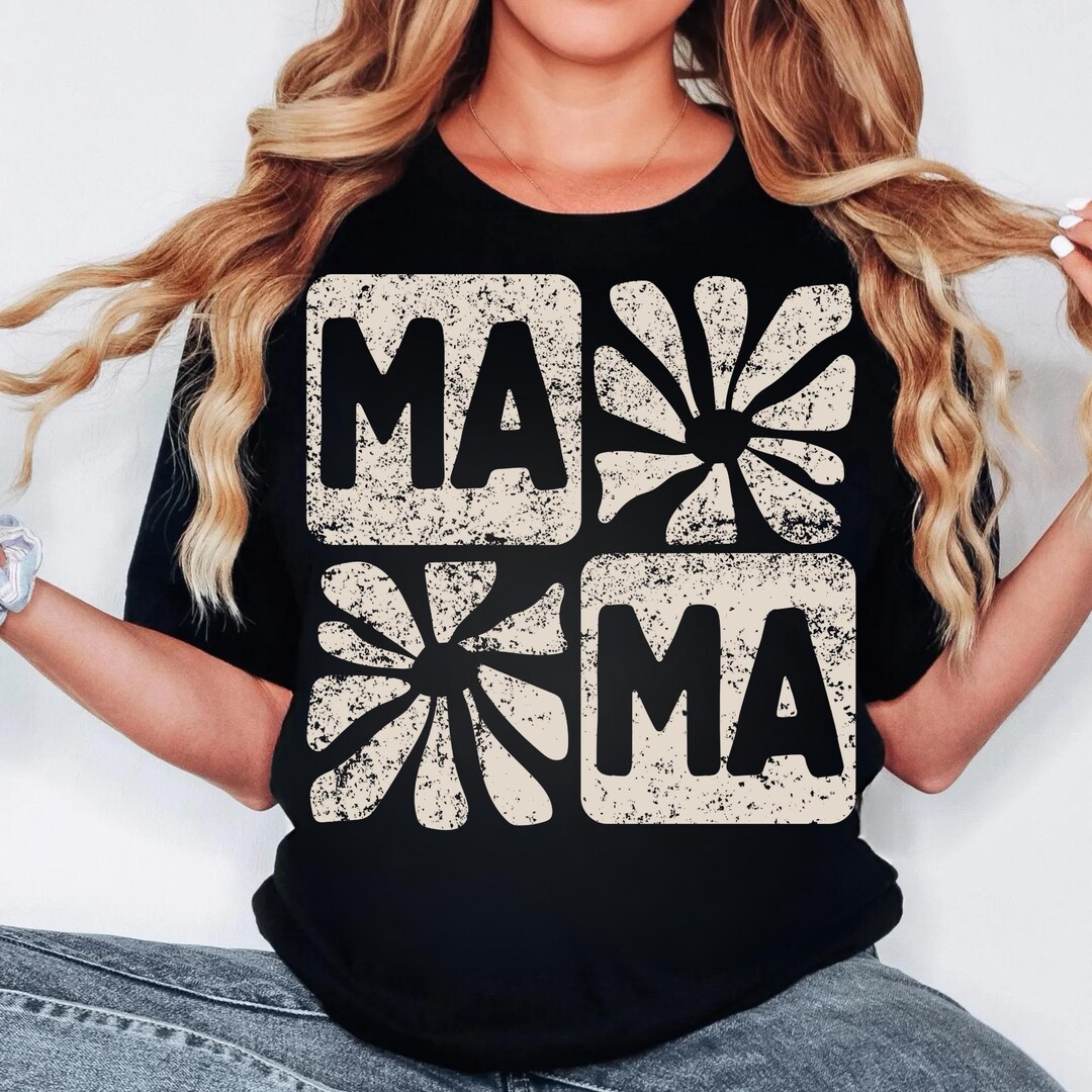 Floral Checker Mama PNG: Trendy Sublimation Design (digital Download ...