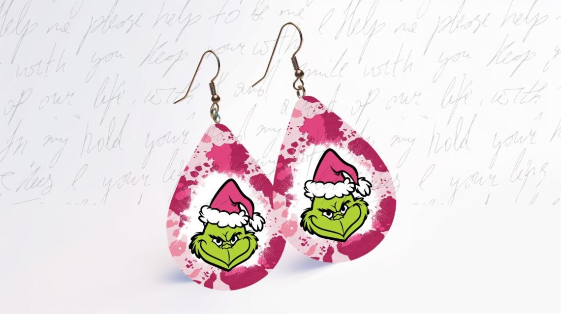 Christmas Character Teardrop Earring PNG Sublimation Design (digital ...