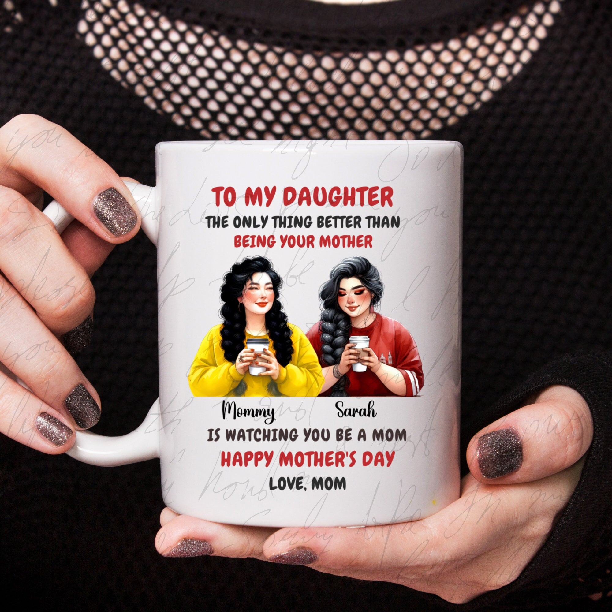 Personalized Mother Daughter Mug Wrap,11oz & 15oz Mother Daughter Mug ...