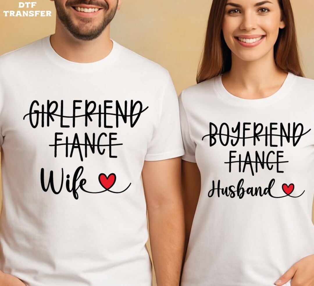 Preppy Wife Husband Ready to Press - Dtf Heat Transfer - Etsy
