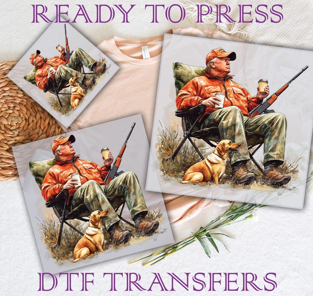 Trump Camo Hunting Dtf, Donald Trump 2024 DTF Transfer, Camo Hunting ...