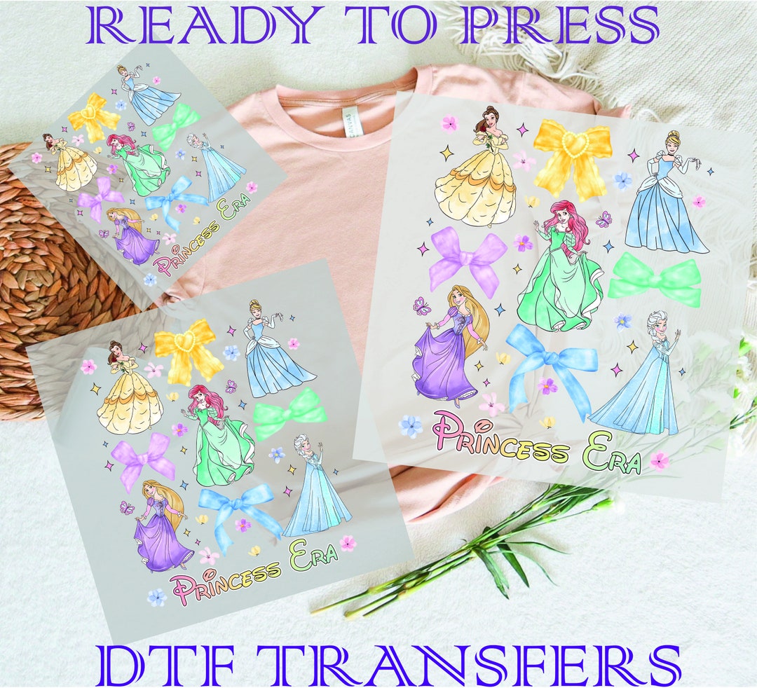 Disney Princess Ready to Press, Disney Princess Dtf Transfers, Princess ...