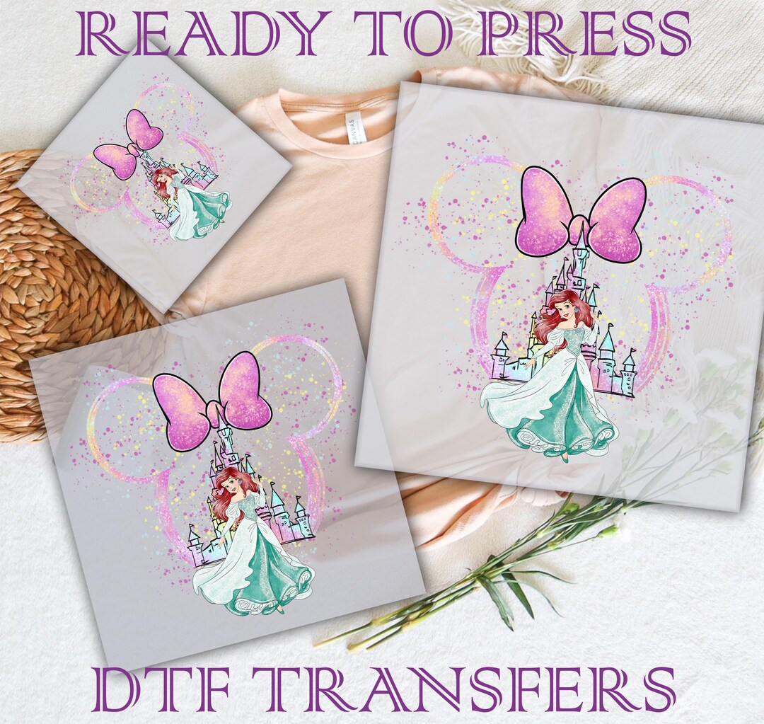Disney Princess Ariel Watercolor Transfer, Disney Princess Read to ...