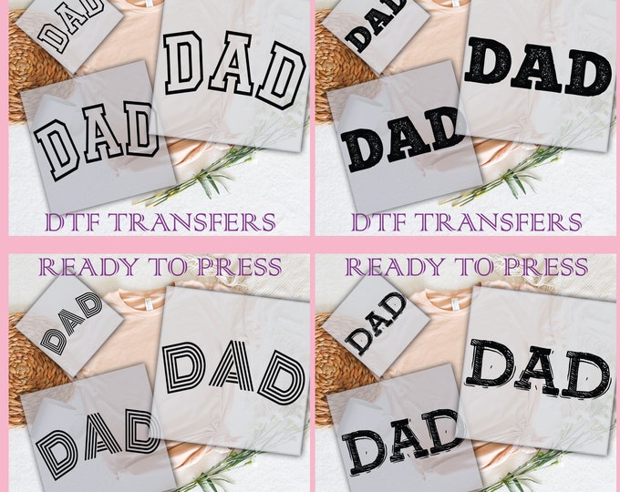 Super Dad Father's Day Transfer Cold Peel DTF Heat Press Required Quick Shipping Customs ...