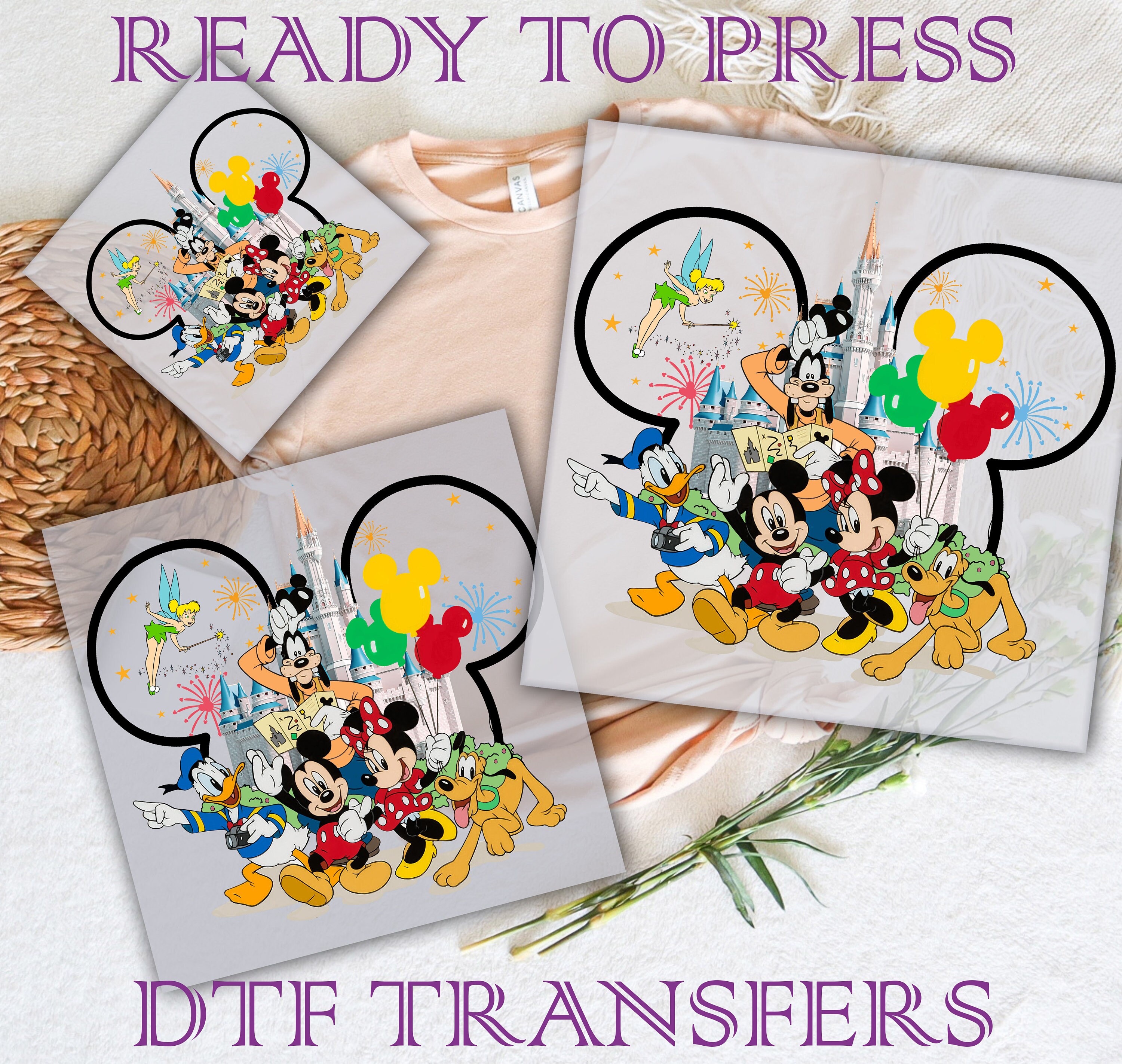 Mickey and Friends DTF Transfer, Disney Ready to Press, Family Vacation ...