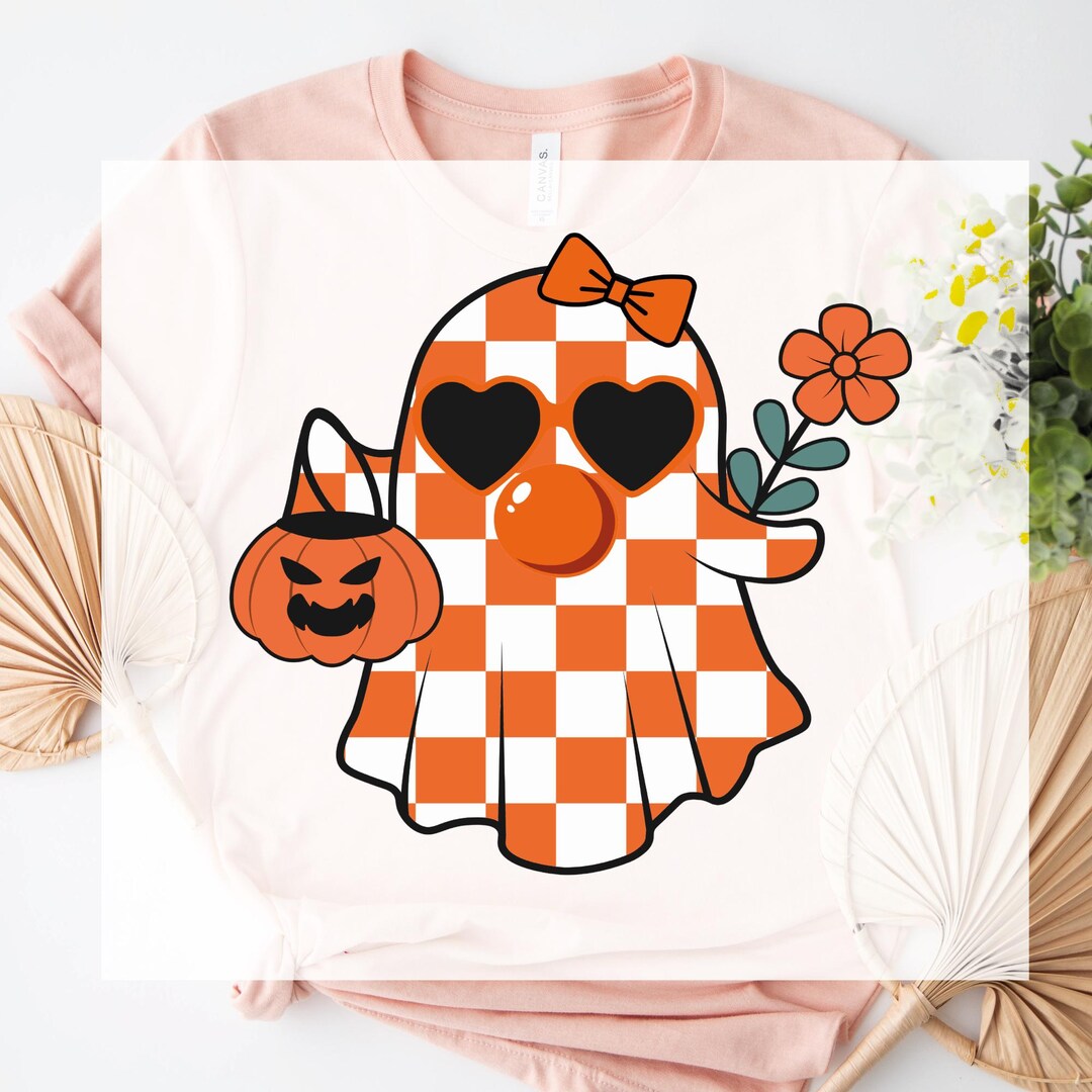 Orange and White Ghost Dtf, Ghost Ready to Press, DTF Print Heat ...