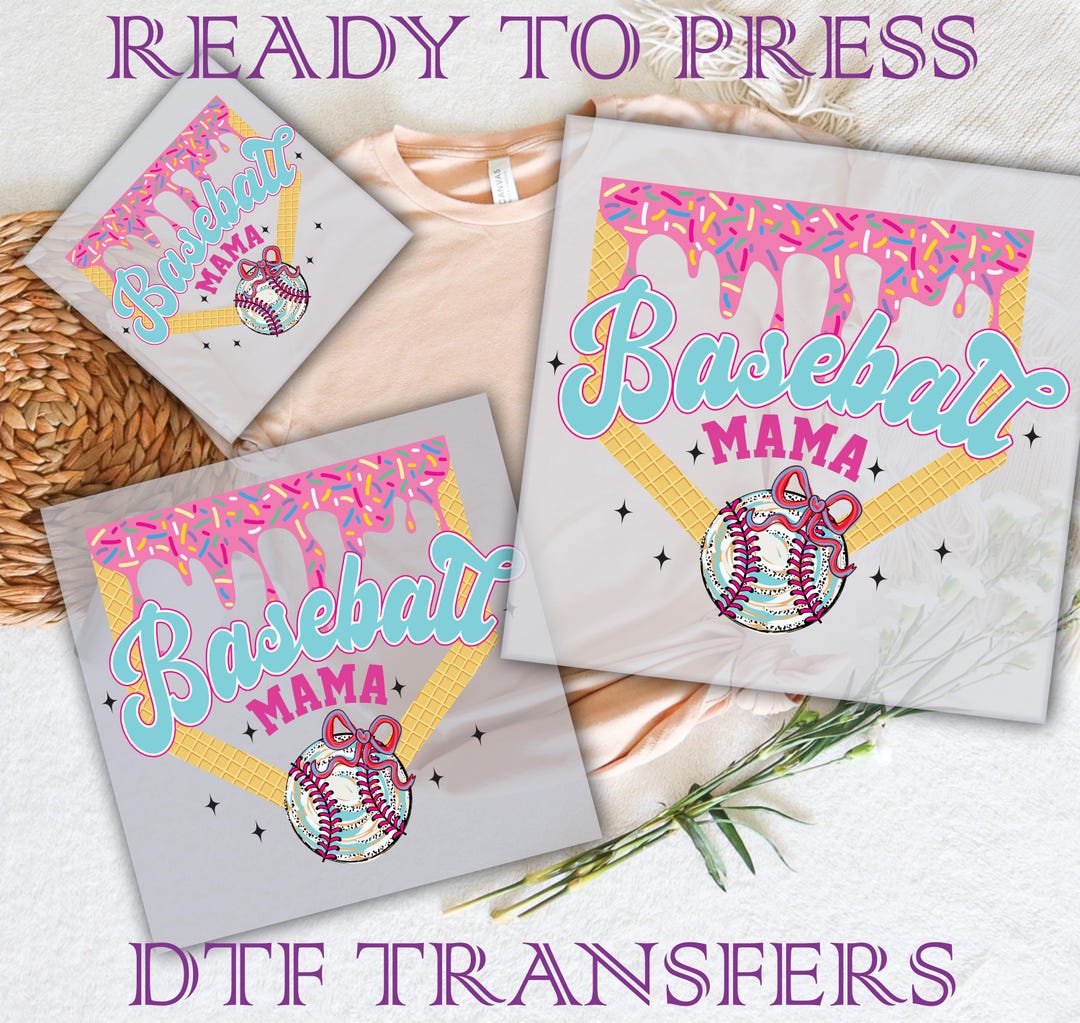 Baseball Mama Ice Cream Dtf Transfers, Mama Ice Cream Ready to Press ...