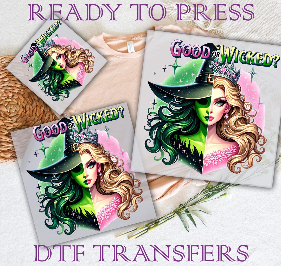 Good or Wicked Ready to Press, Floral Wicked Dtf for Shirts, Wicked Dtf ...