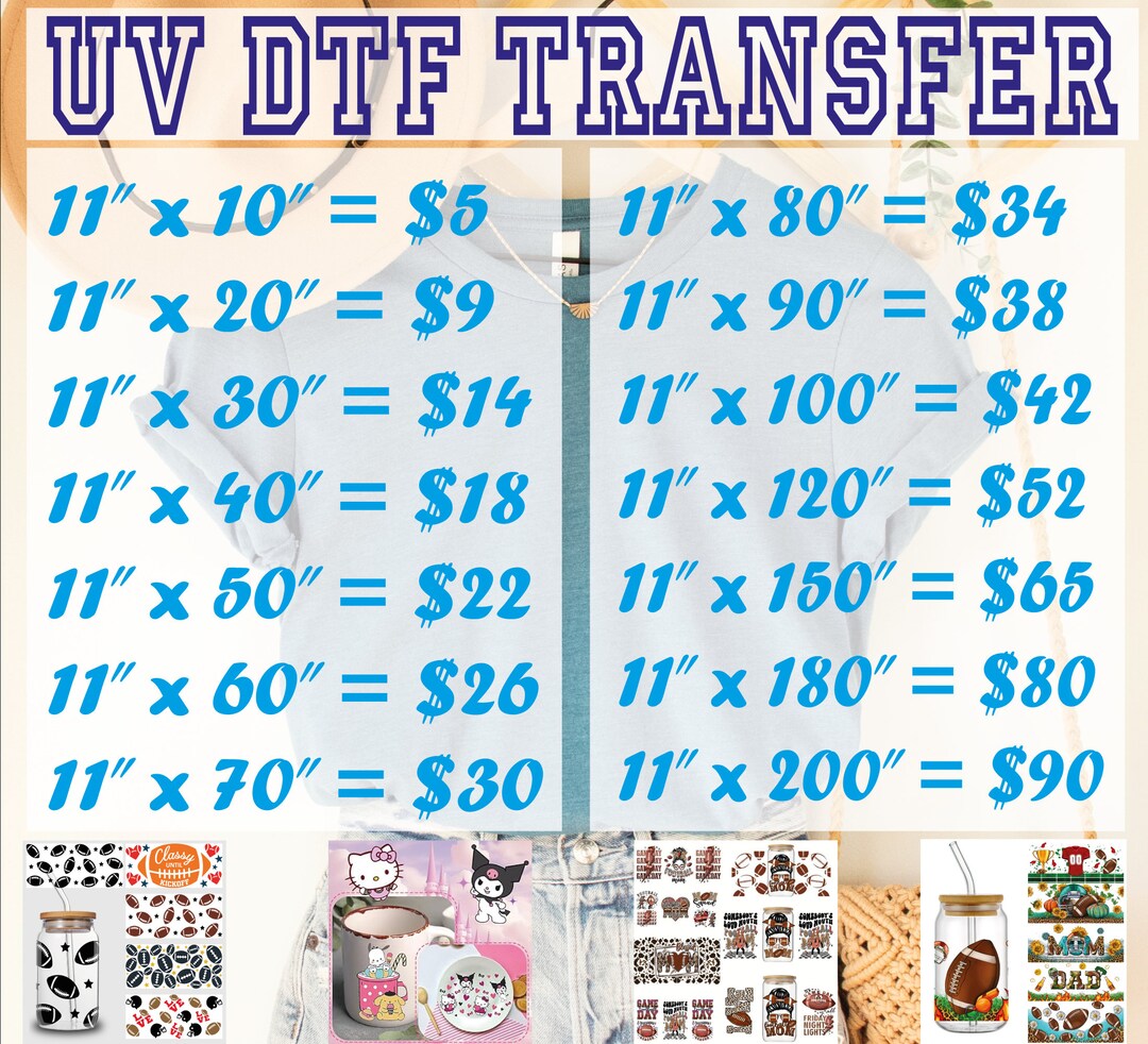 Custom UV DTF Transfer Gang Sheets, Ready to Press, UV Dtf Stickers ...