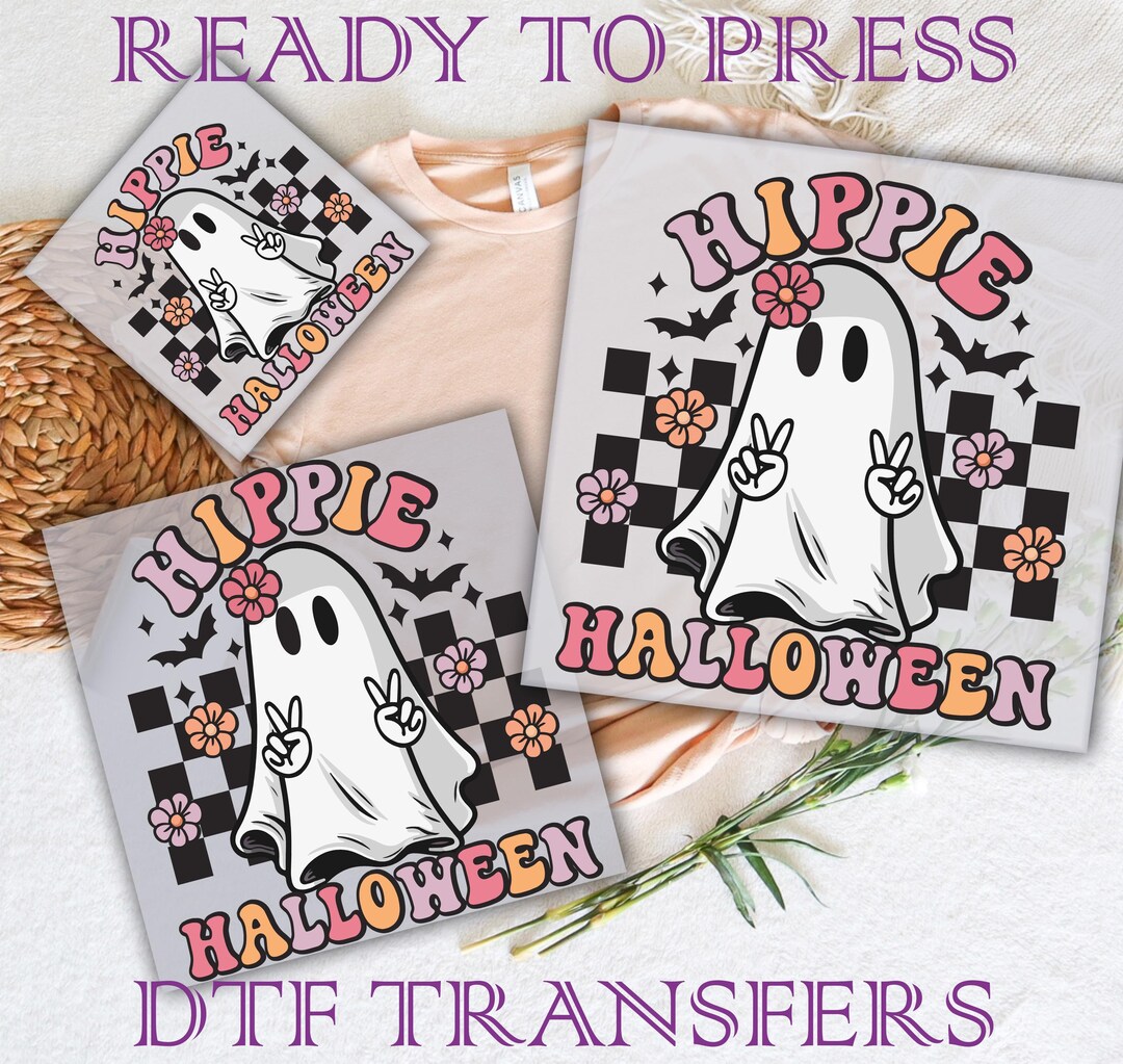 Retro Hippie Halloween Dtf, Funny Halloween DTF Ready to Press, Cute ...