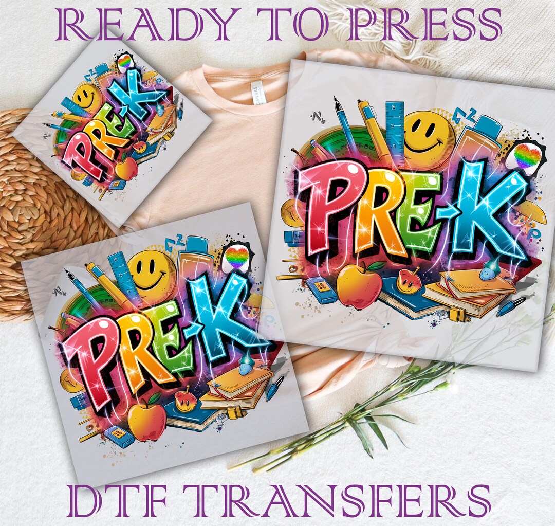 Graffiti Pre-k Teacher DTF Transfer: Back to School Heat Press Design ...