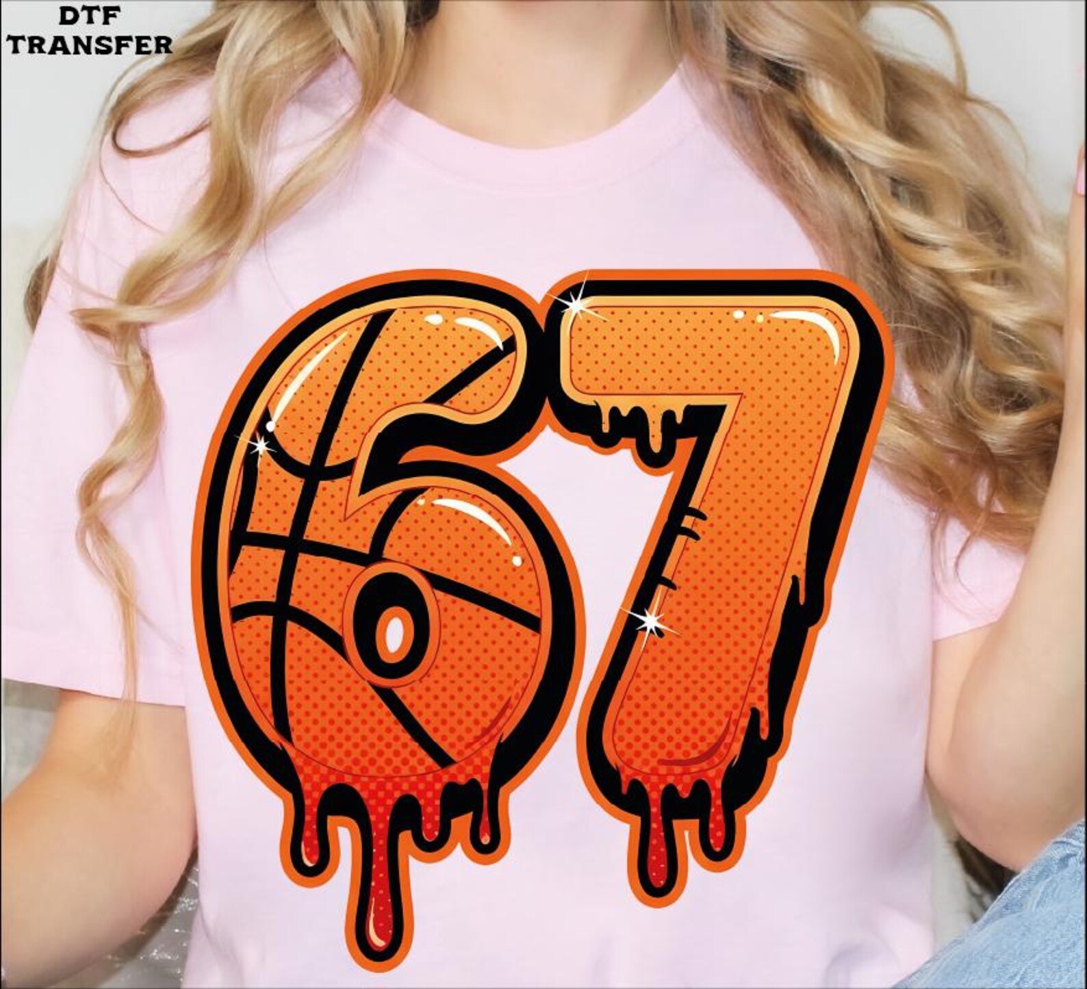 Basketball Six Seven DTF Transfer: Trendy Tiktok 67 Costume Design ...