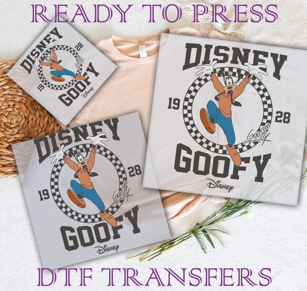 Retro Disney Goofy Checkered 2025 Dtf, Mickey and Friends Est 1928 ...