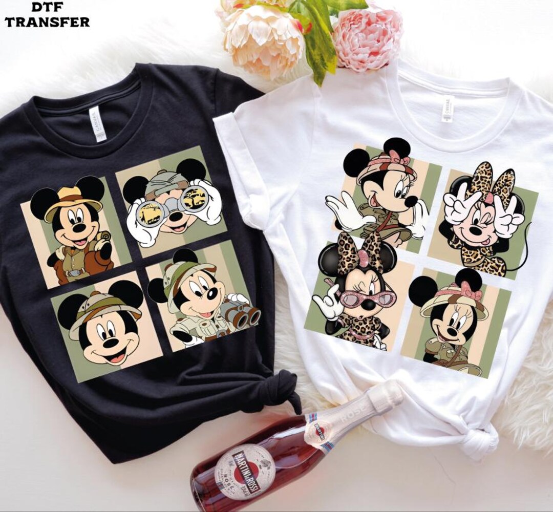 Preppy Mickey and Minnie Animal Kingdom Safari DTF Transfer - Etsy