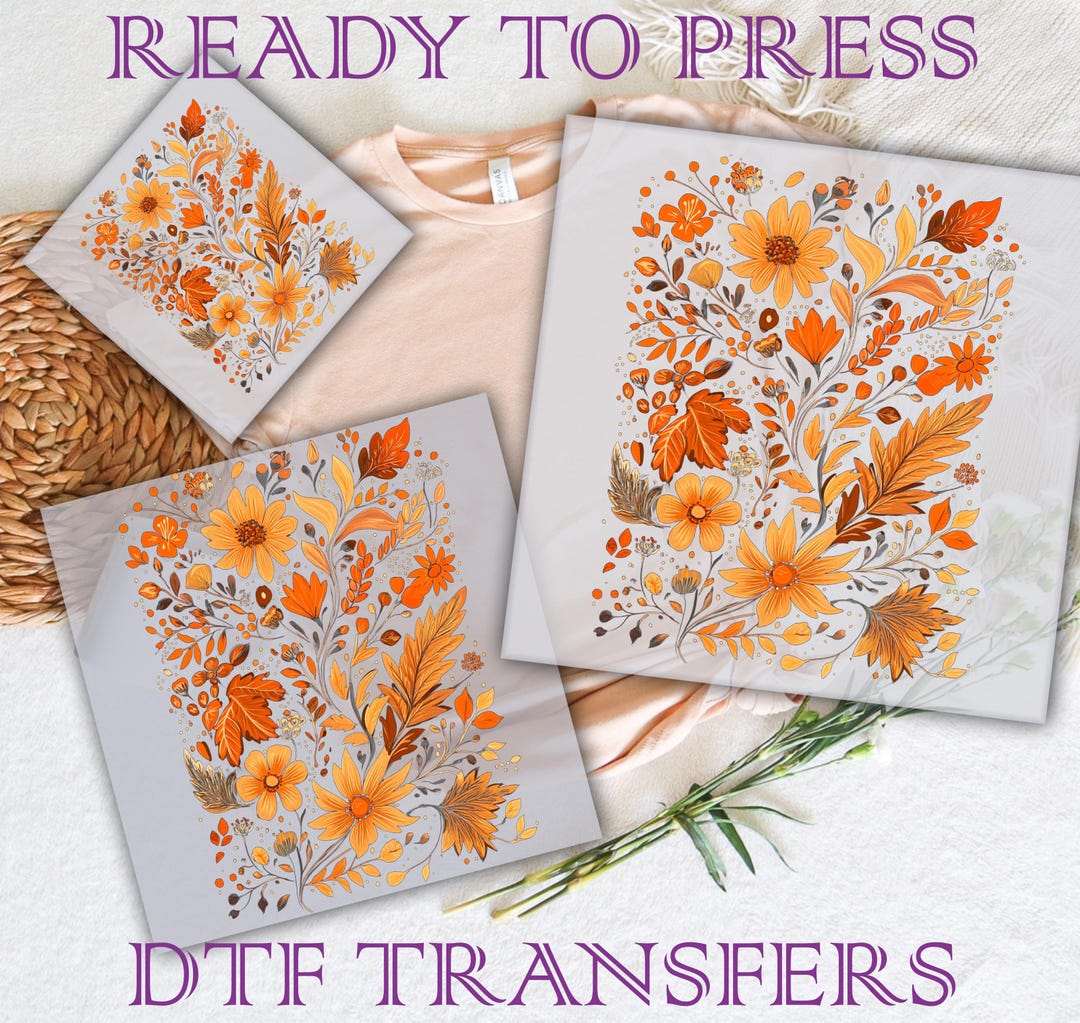 Wildflower Cottagecore Monarch Dtf Transfers, Boho Cottagecore Ready to Press, Retro Floral Dtf ...