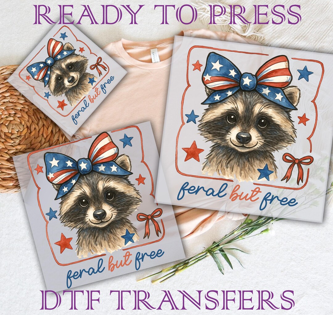 Patriotic Raccoon DTF Transfer: Funny 4th of July, Ready to Press - Etsy