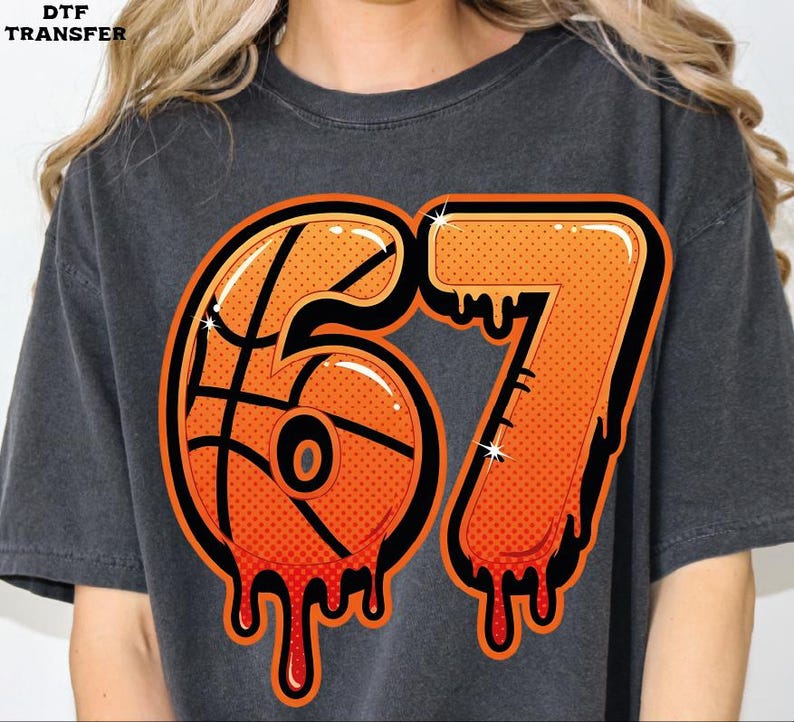 Basketball Six Seven DTF Transfer: Trendy Tiktok 67 Costume Design ...