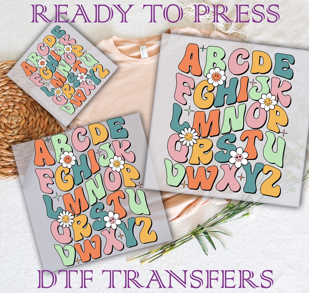 Retro ABCD Teacher DTF Transfer, Back to School - Etsy