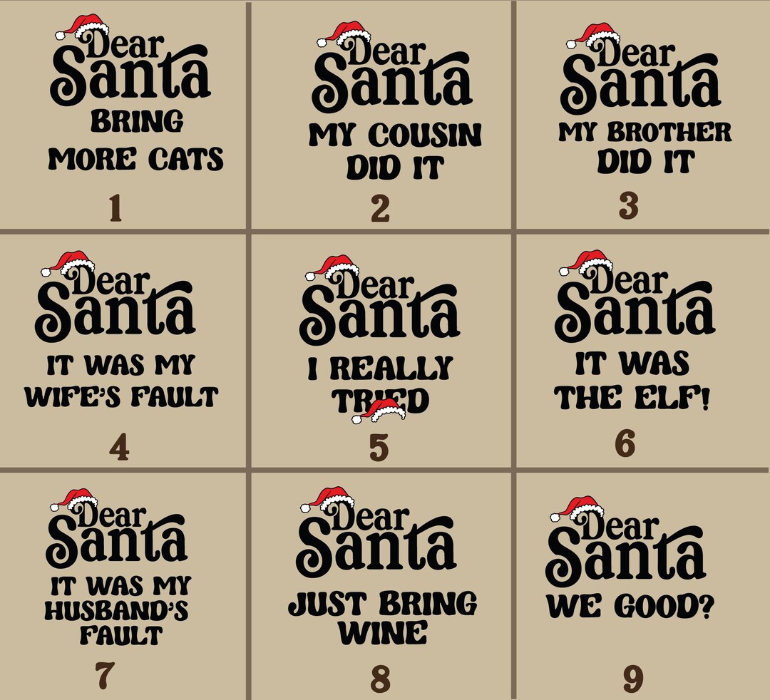 Christmas Dear Santa DTF, Custom Christmas Dtf, Santa Claus Ready to ...