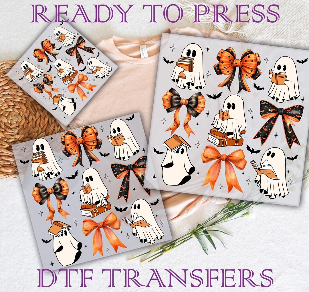 Reading Ghost DTF Transfer, Ghost and Bow Coquette Ready to Press, Read ...