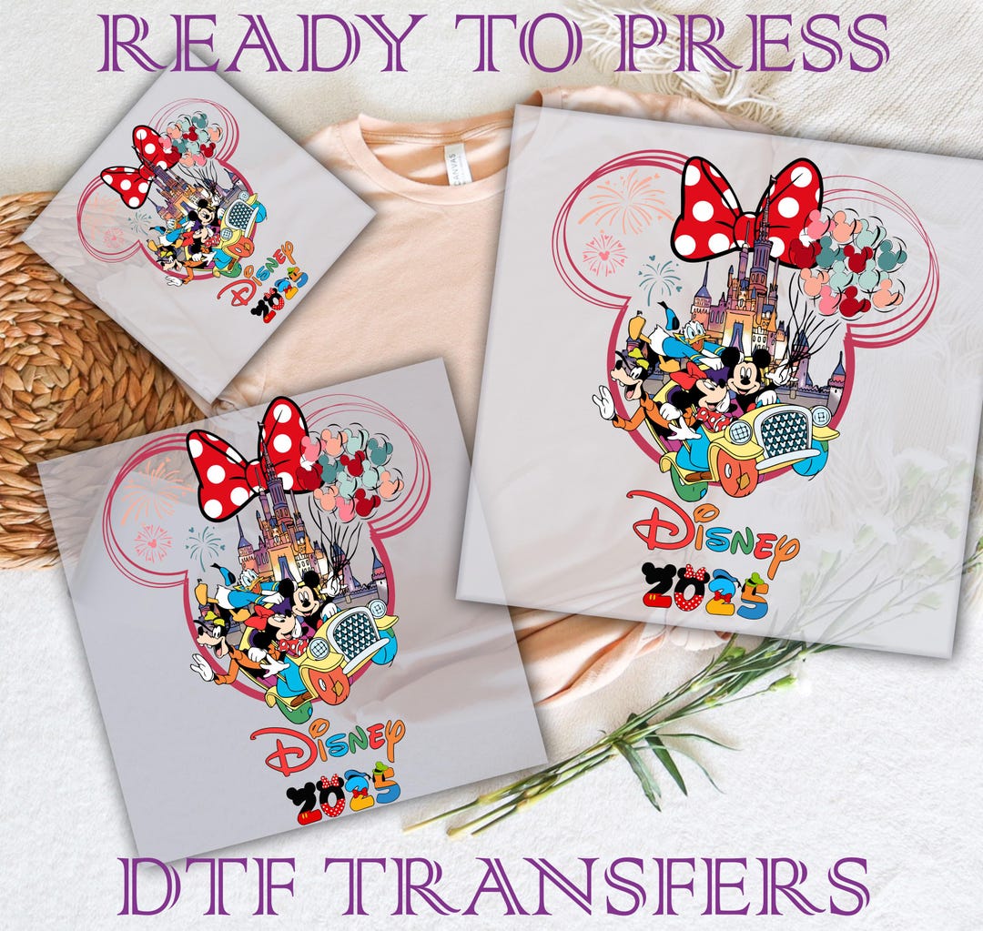 Disney 2025 Dtf, Disney Castle Ready to Press, Mickey and Friends Dtf, Disney Balloons DTF ...