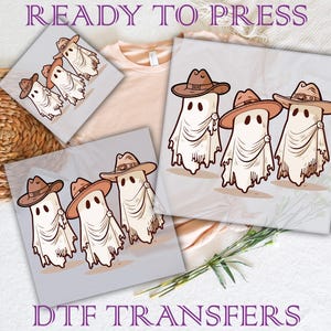 Howdy Ghouls DTF, Western Halloween Ready to Press, Cowboy Ghost DTF ...
